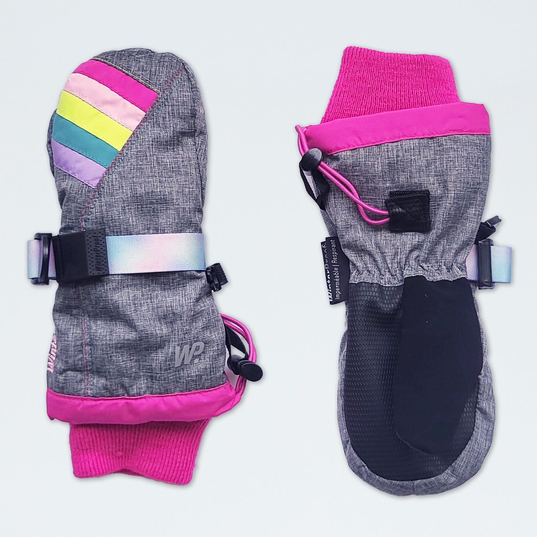 Little Girl's Grey Color Block Mittens – Jill Yoga