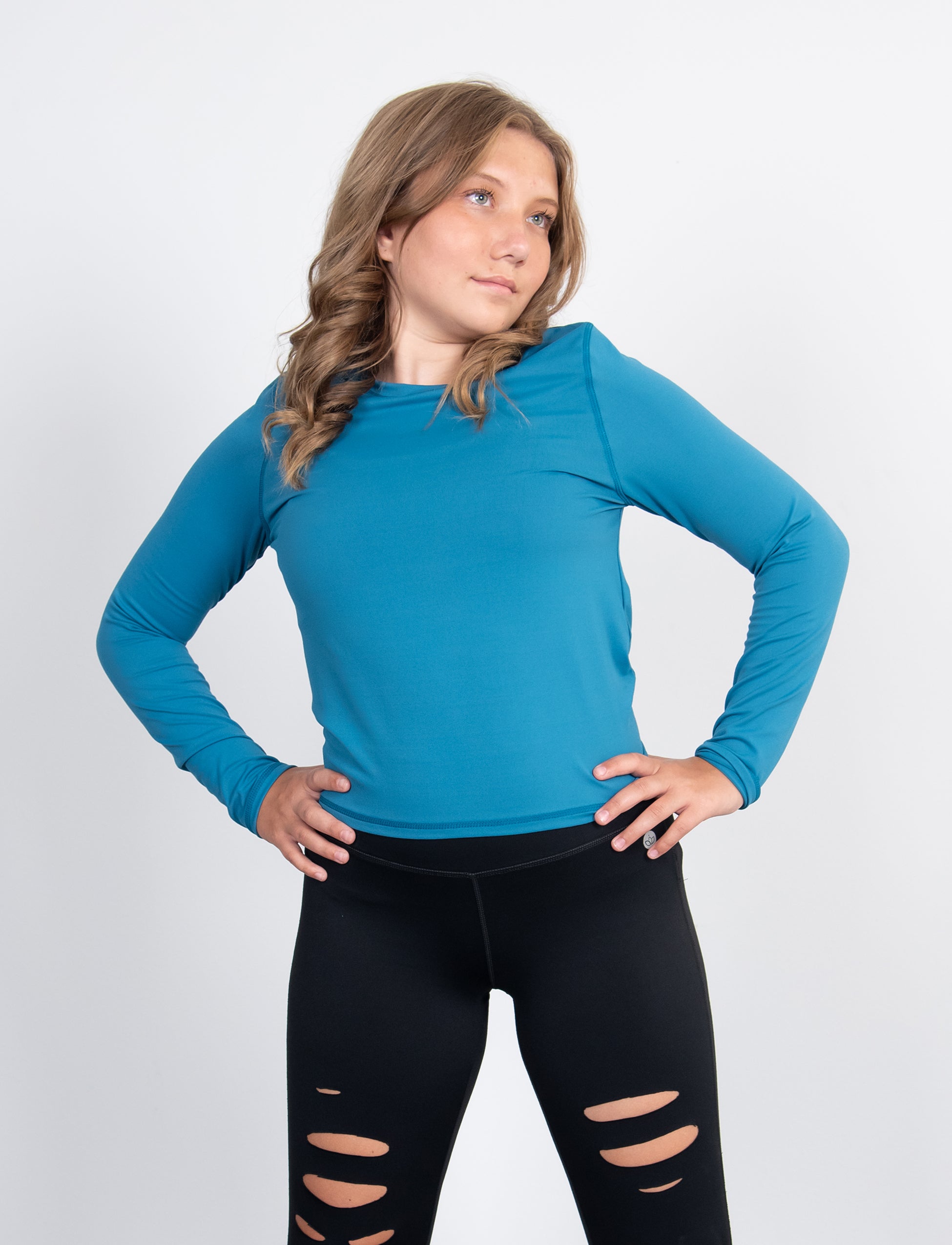 GIRLS MESH YOKE SPLIT BACK T-SHIRT – Jill Yoga