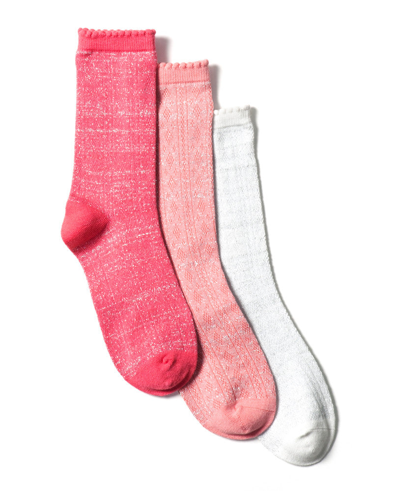 GIRLS 3 PACK GLITTER DRESS SOCKS – Jill Yoga