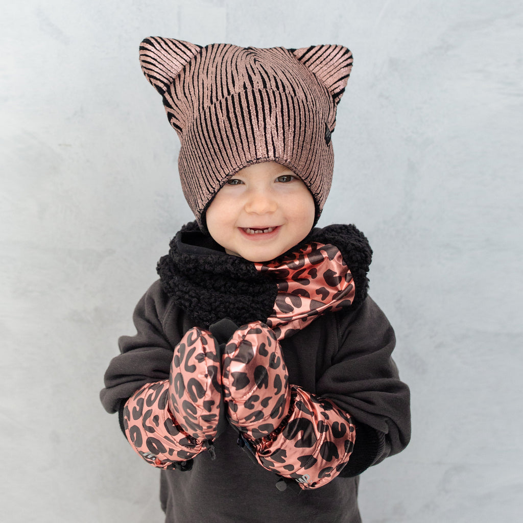 Little Girl's Rose Gold Foil Cat Ears Toque – Jill Yoga